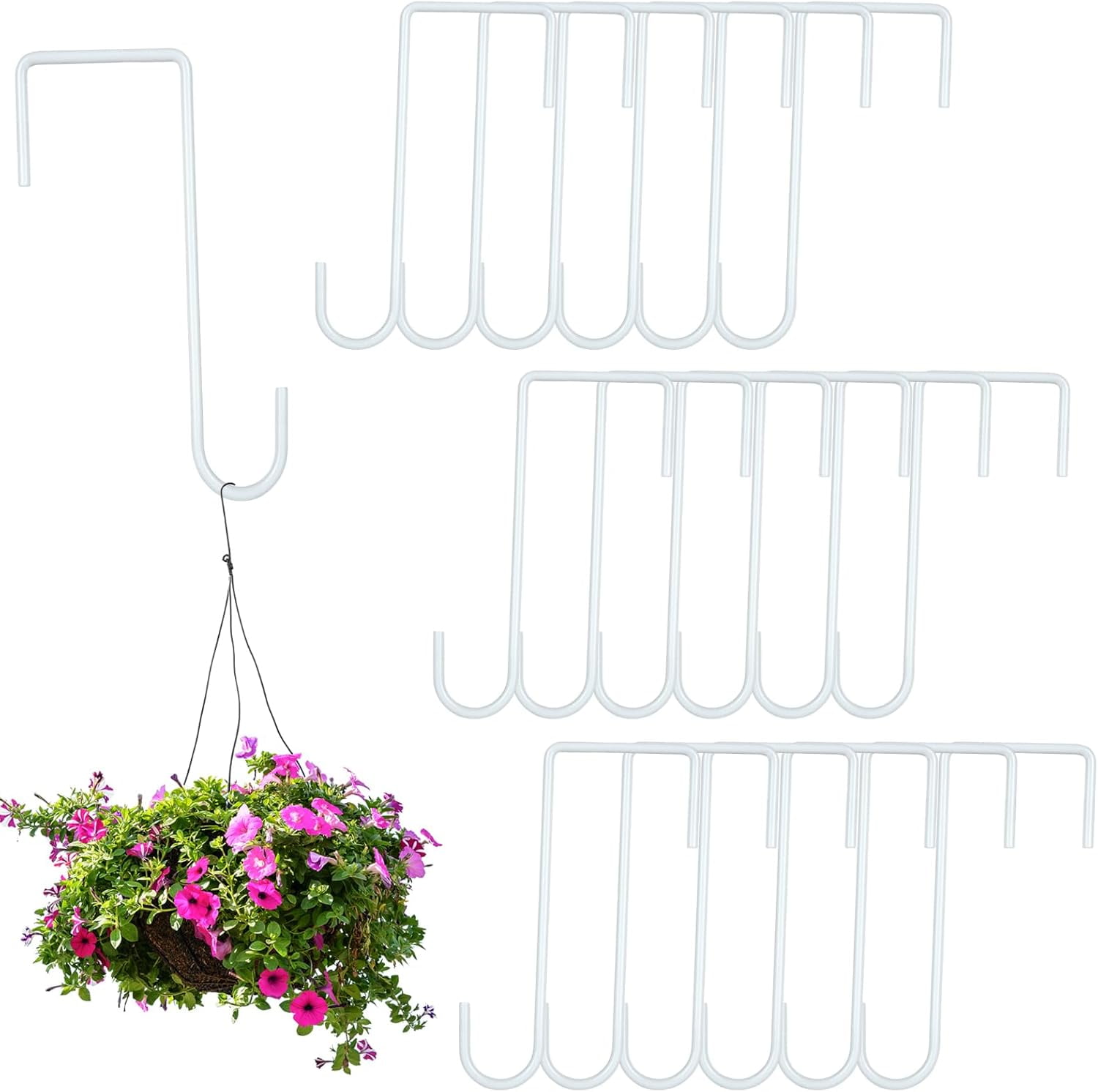 Vinyl Fence Hooks 2 x 6 Inches, 20pcs Patio Hooks White Powder Coated ...