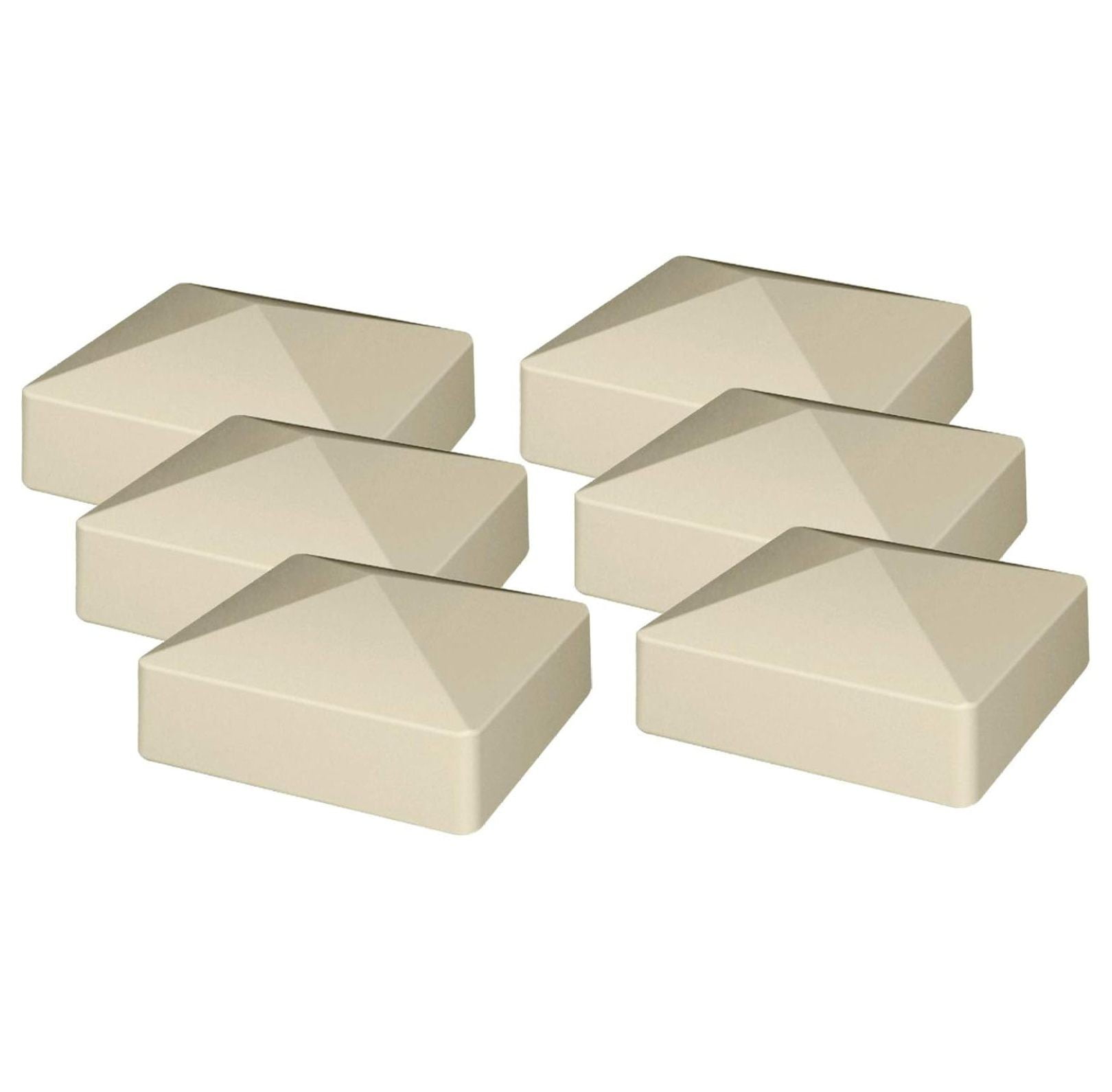 Vinyl Fence Post Caps - 6 Pack 4x4 Tan/Almond - External Post Caps for ...