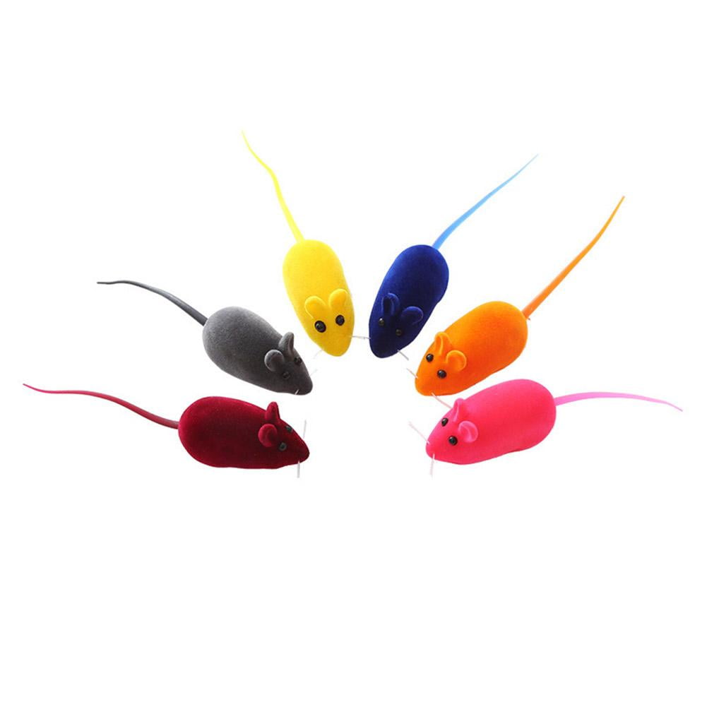 Vinyl Flocking Little Mouse Cat Toy, 4.72 Inches Length, Long-Lasting ...