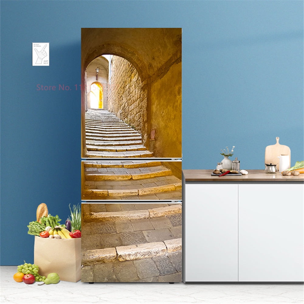 Vinyl Floral Graffiti Sakura Fridge Stickers Self-adhesive Waterproof ...