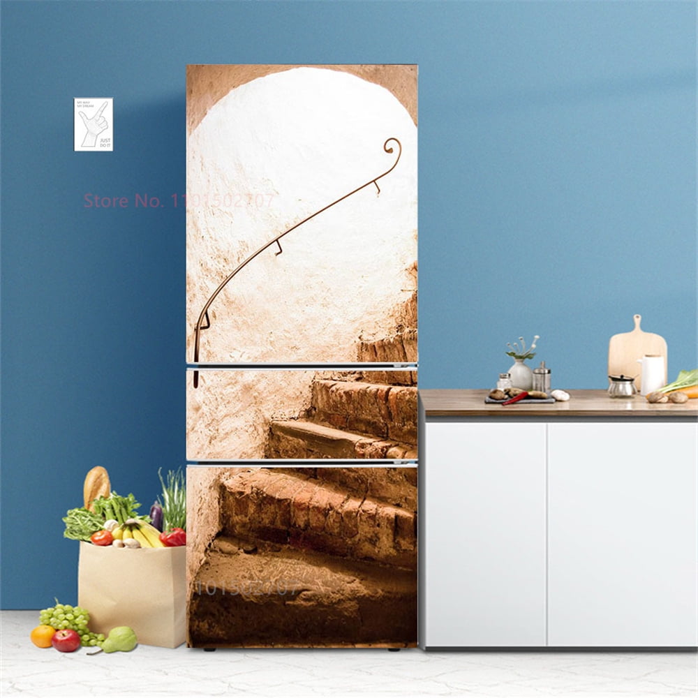 Vinyl Floral Graffiti Sakura Fridge Stickers Self-adhesive Waterproof ...