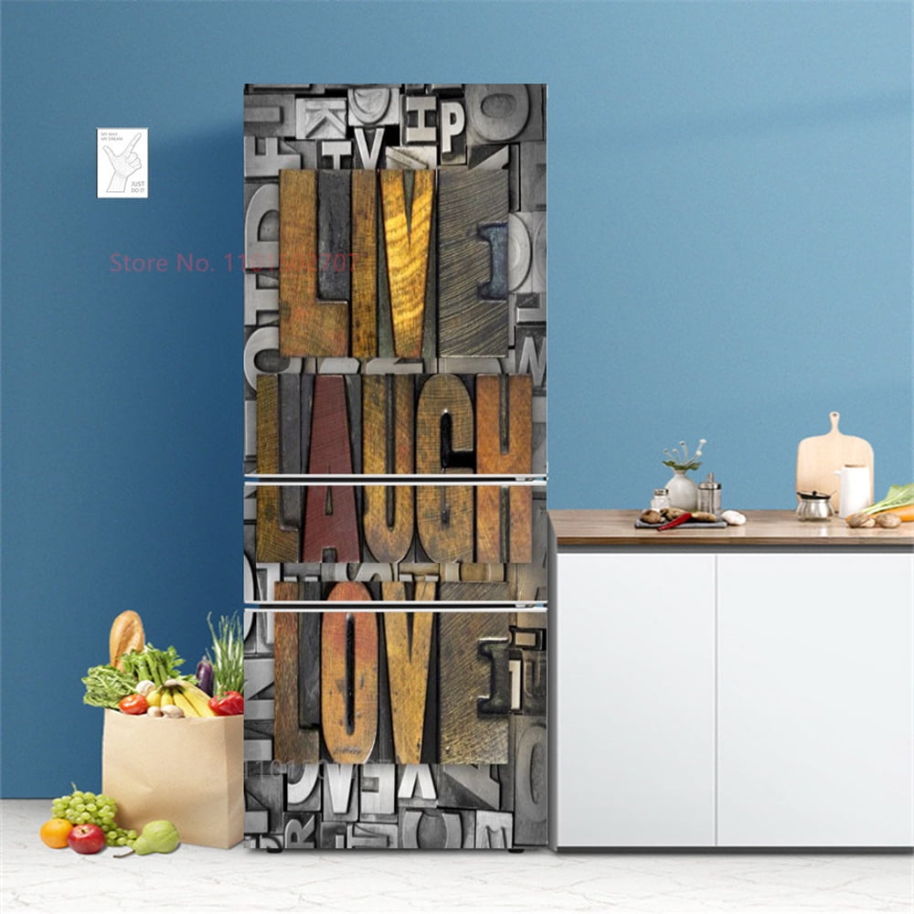 Vinyl Floral Graffiti Sakura Fridge Stickers Self-adhesive Waterproof ...