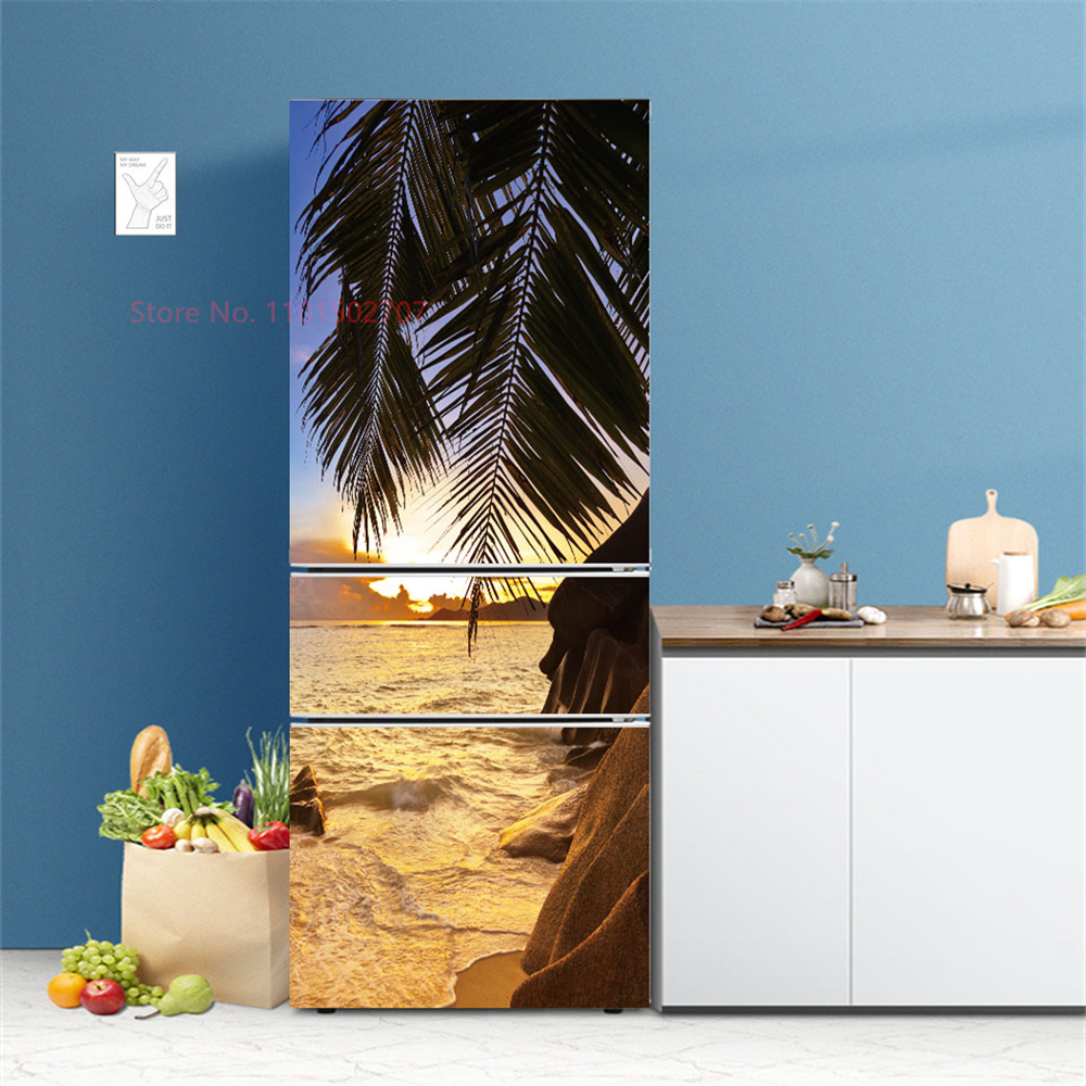 Vinyl Floral Graffiti Sakura Fridge Stickers Self-adhesive Waterproof ...