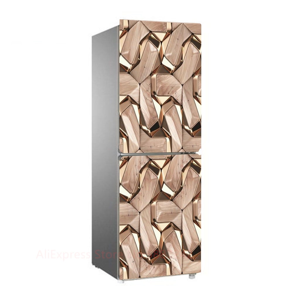 Vinyl Fridge Stickers Full Door Cover Woman Flower Self-adhesive ...