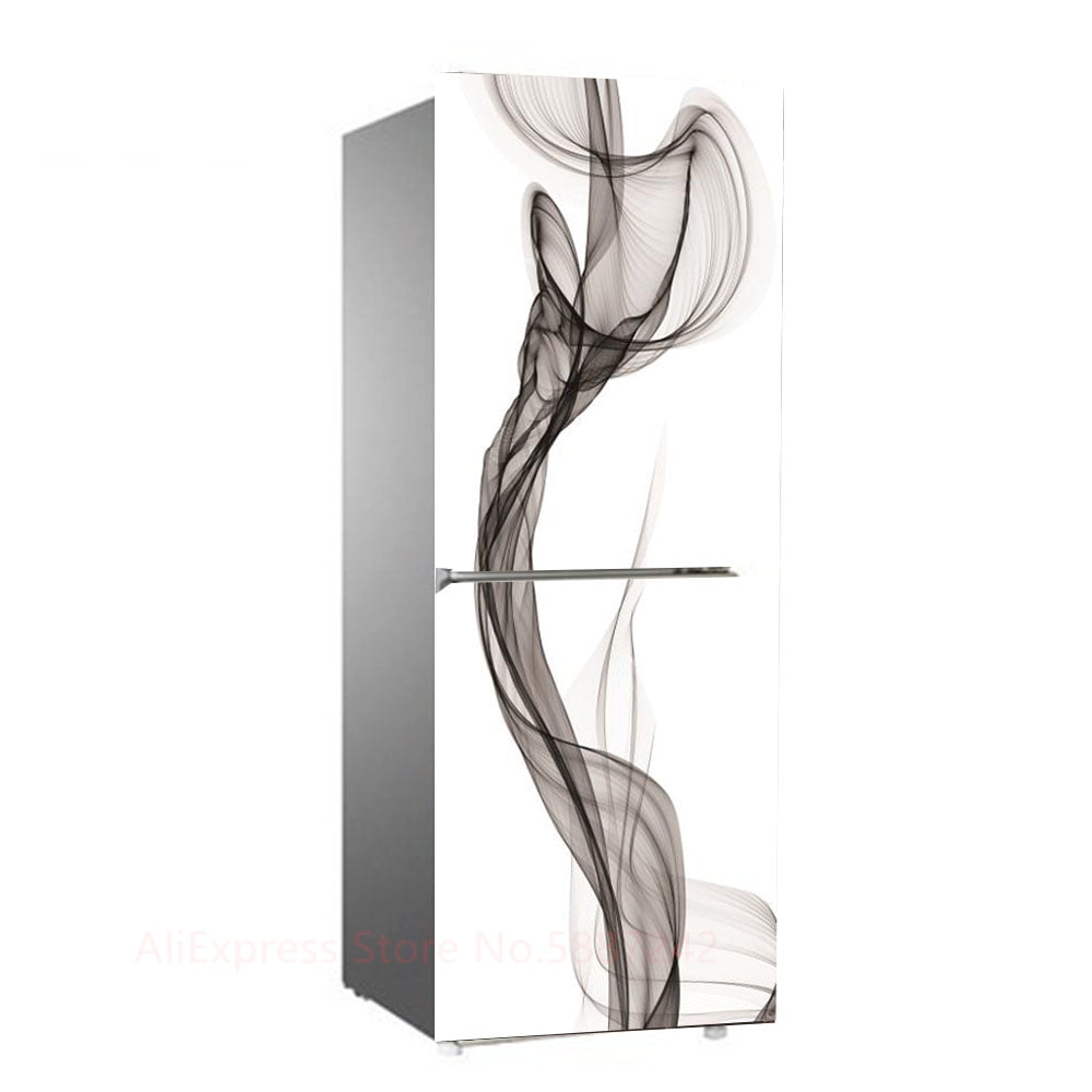 Vinyl Fridge Stickers Full Door Cover Woman Flower Self-adhesive ...