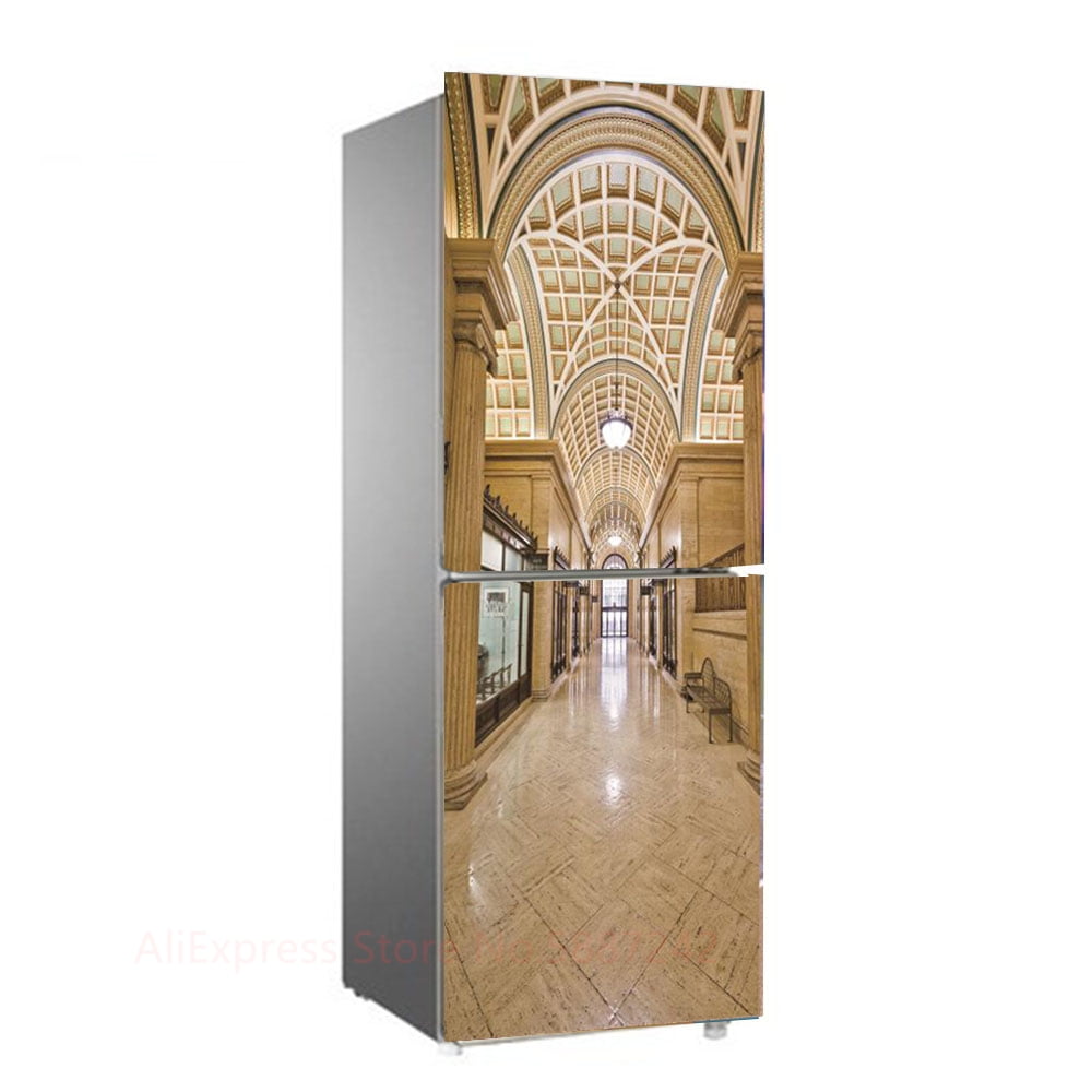 Vinyl Fridge Stickers Full Door Cover Woman Flower Self-adhesive ...