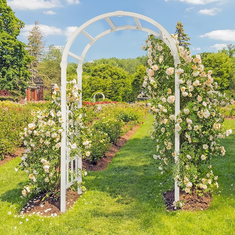 Vinyl Garden Arbor, PVC Wedding Arch for Ceremony Party, Garden Trellis ...