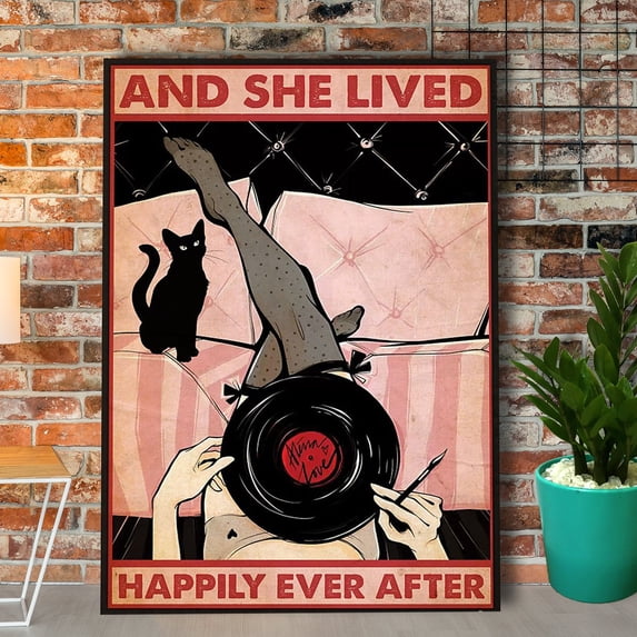 Vinyl Girl And She Lived Happily Ever After Poster No Frame Wrapped ...