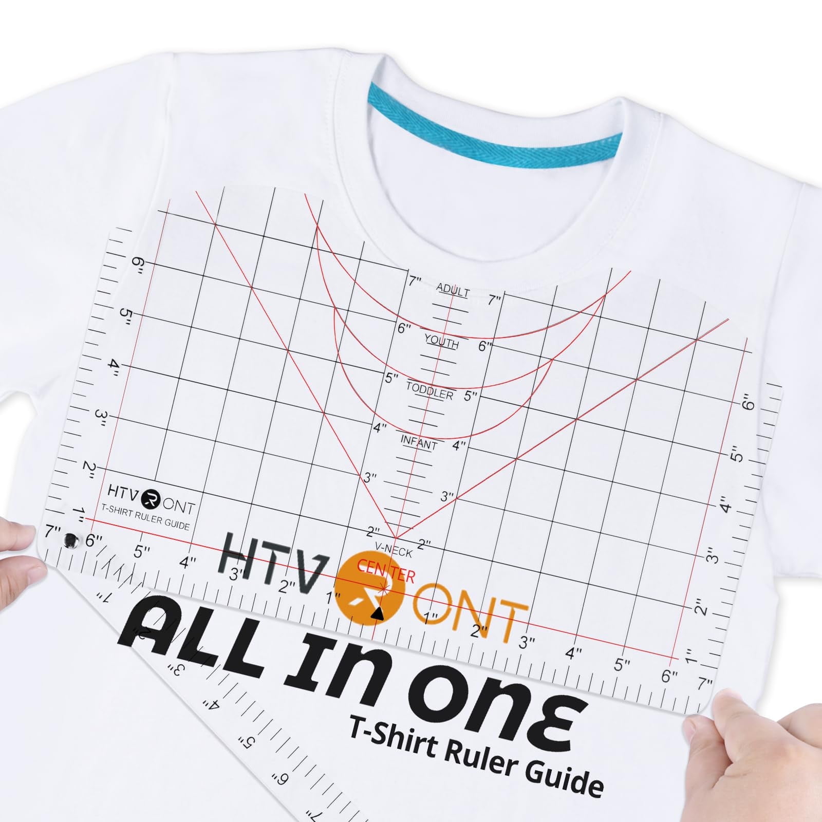 Vinyl Heat Press Ruler Guide for Tshirts, Transparent PVC Measurement ...