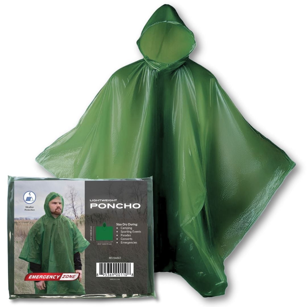 Vinyl Heavy Duty Rain Poncho | Lightweight Emergency Poncho for Travel ...
