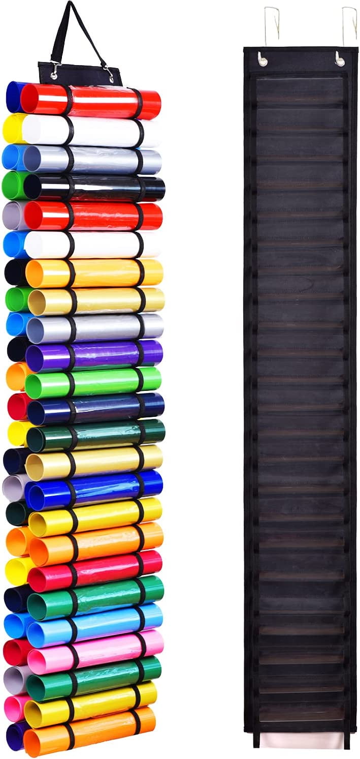 Vinyl Holder with 48 Compartments, Vinyl Roll Holder Wall Mount/ Over ...