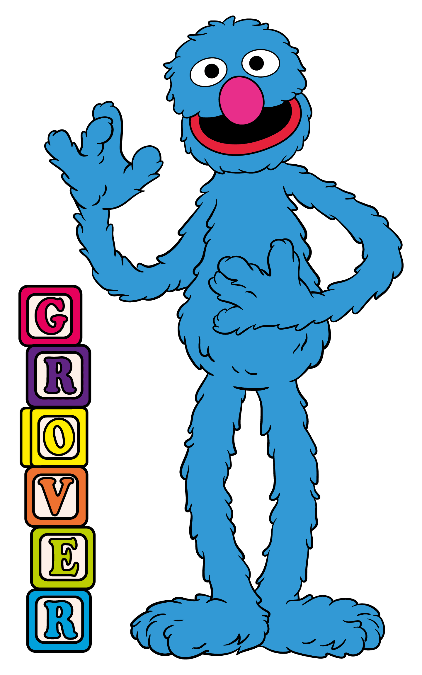 Ds Designs Cute Furry Little Monster Grover Wall Sticker - Walmart.com