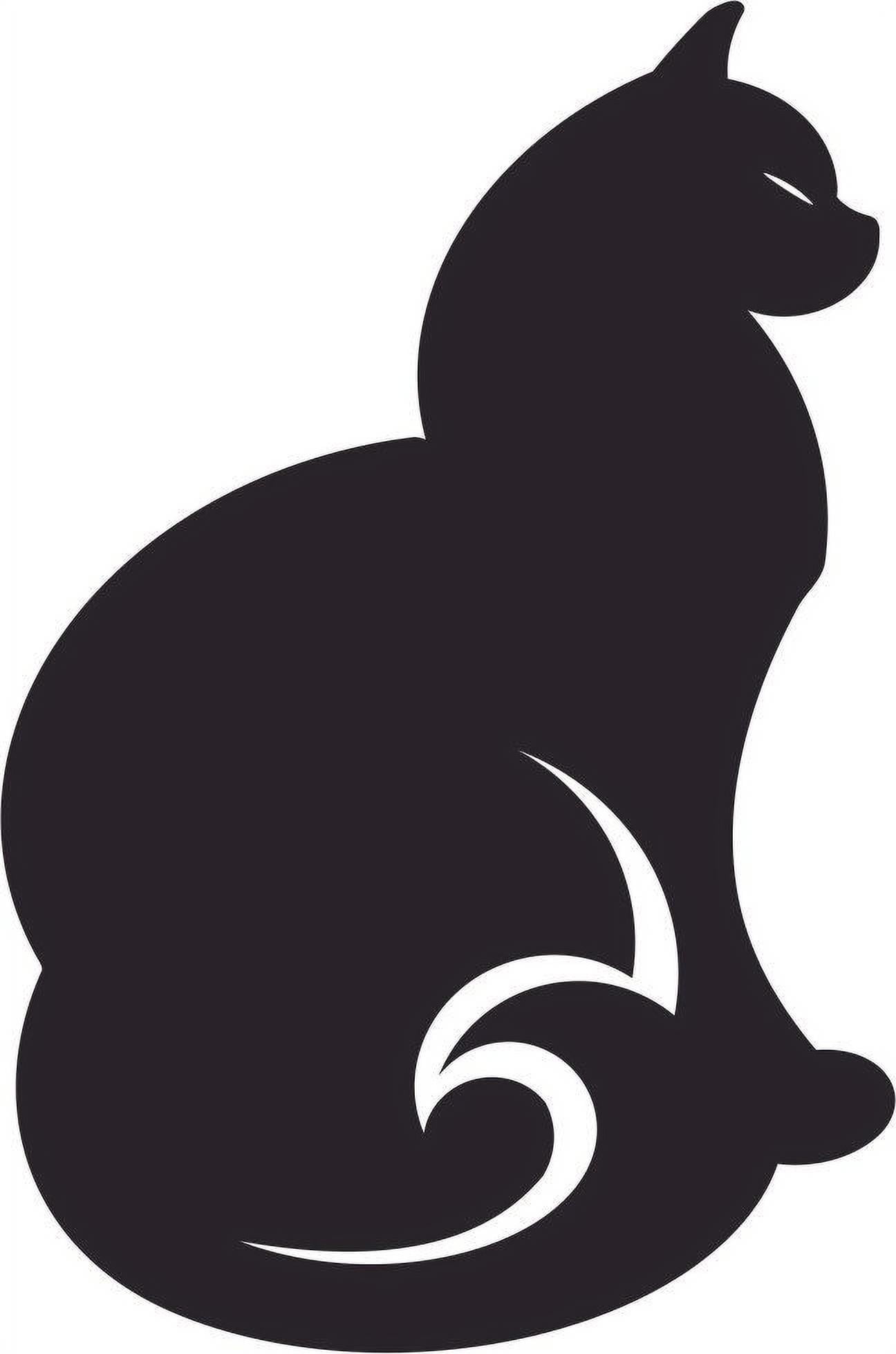 Vinyl Home Bedroom Adhesive Black Cat Silhouette Decor Animal Shadow Claw Design Wall Decal - 12 ...