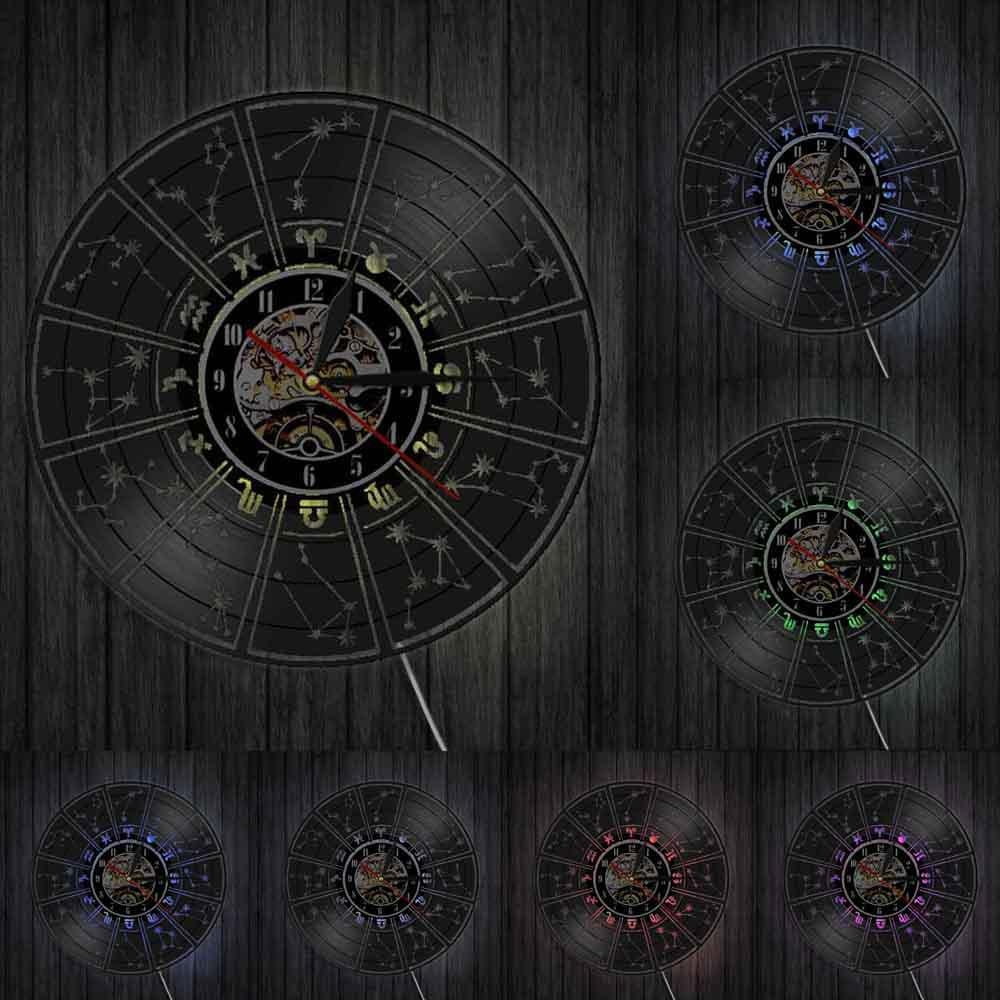 Vinyl Home Decor Wall Clock Zodiac Sign Vinyl Record Wall Clock ...