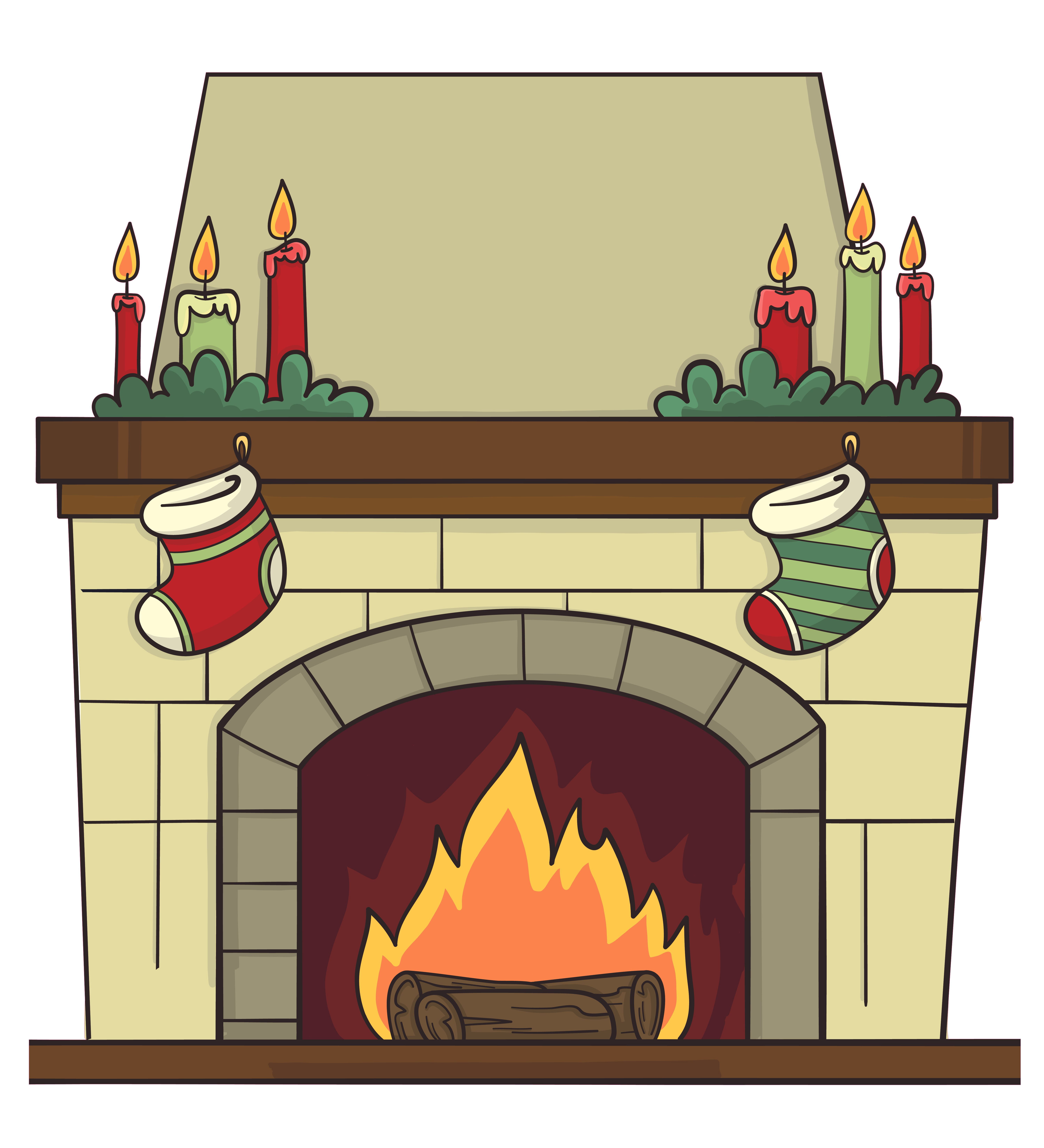 Vinyl Home Fireplace Decal Living Room Furnace Adhesive Wall Art Decal ...