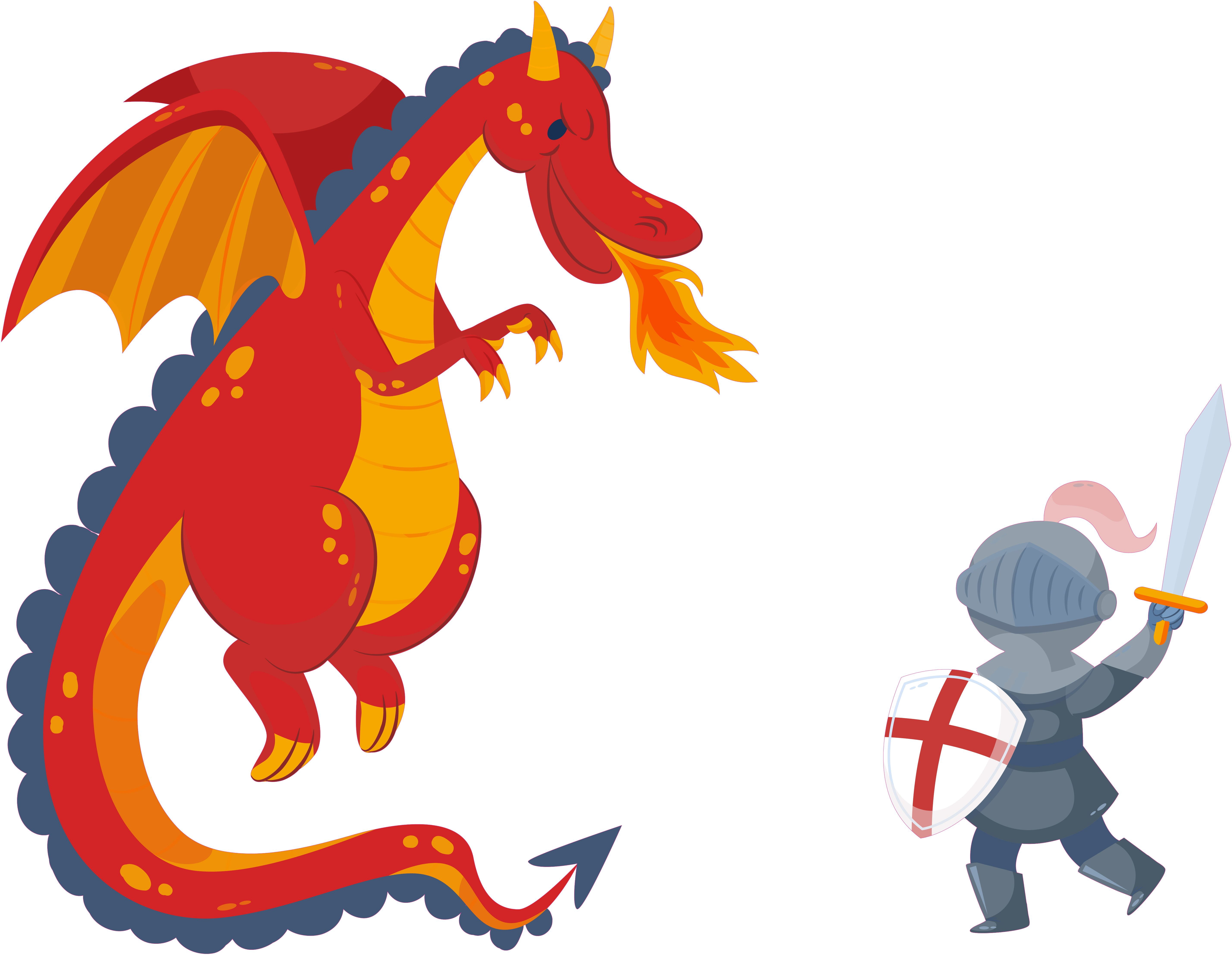 Vinyl Kids Bedroom Multicolored Art Fire Breathing Dragon Vs Armored ...