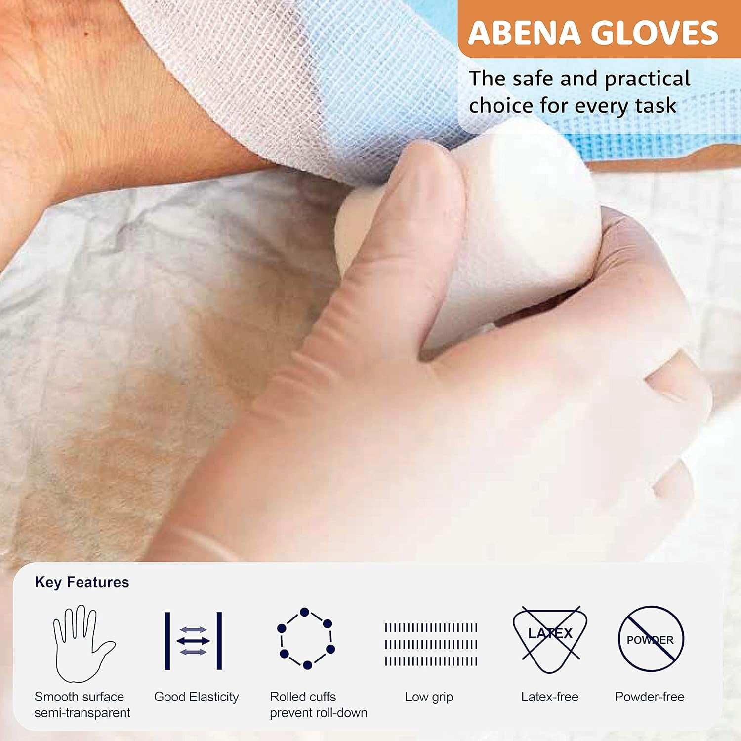 Vinyl Medical Examination Gloves, Transparent, Smooth Texture, Rolled ...