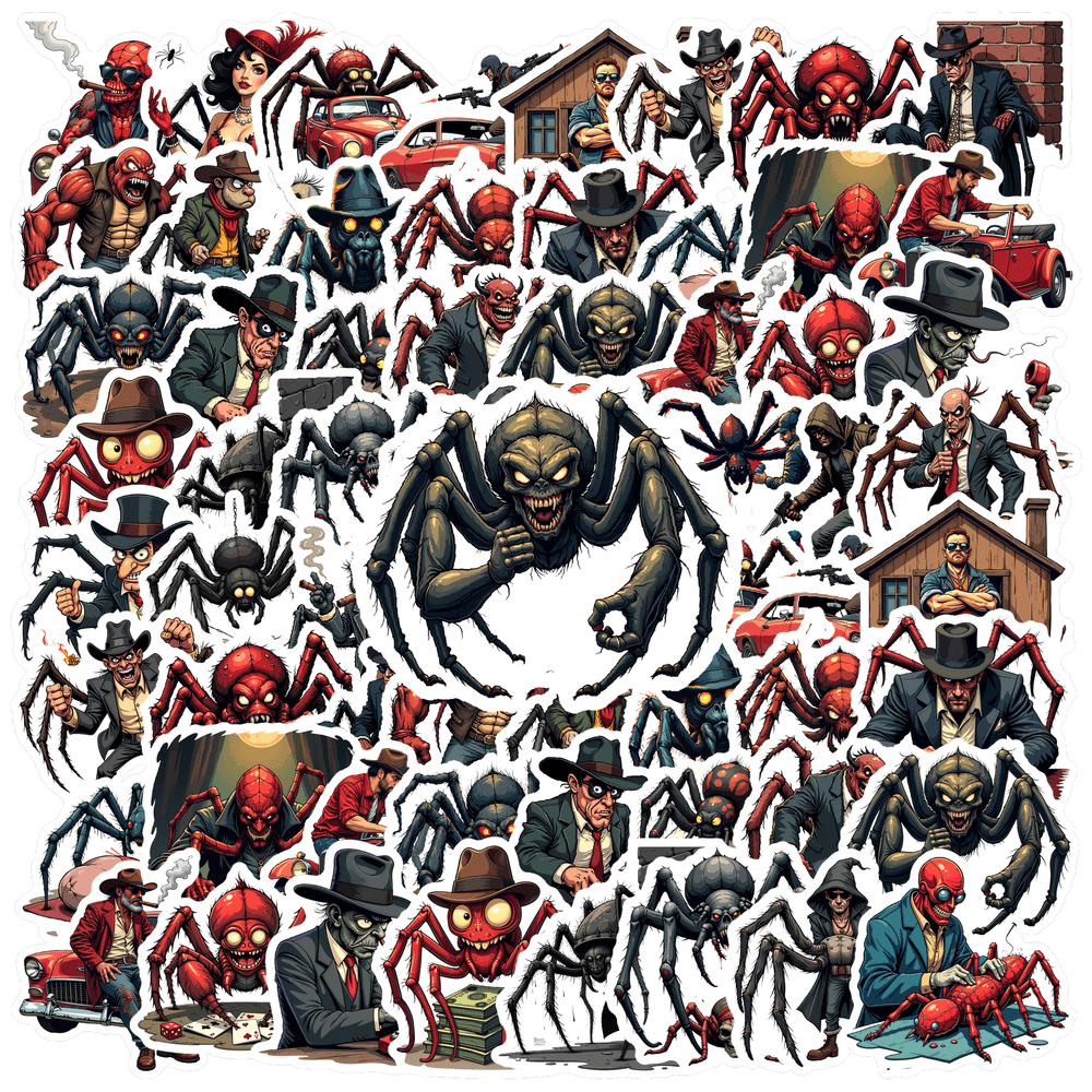 Vinyl Mobster Stickers Waterproof Spider Stickers Assorted Colors for ...