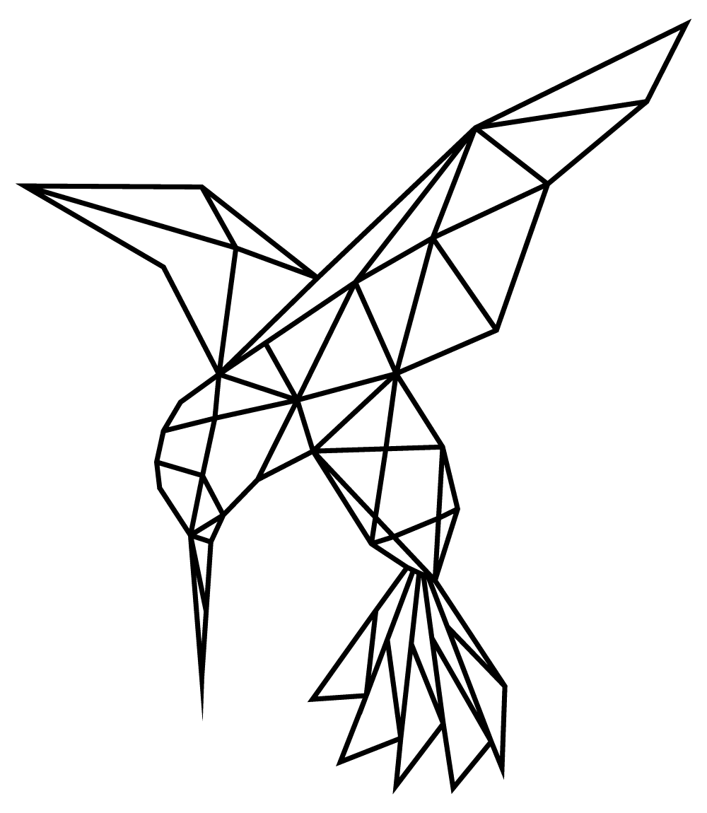 Vinyl Mosaic Line Art Hummingbird DÃ©cor Sticker Robotic Like Bird ...