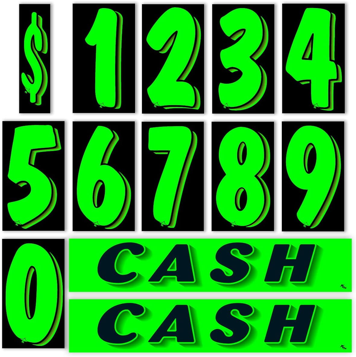 Vinyl Number & for Sale Decals 13 Dozen Car Lot Windshield Pricing ...