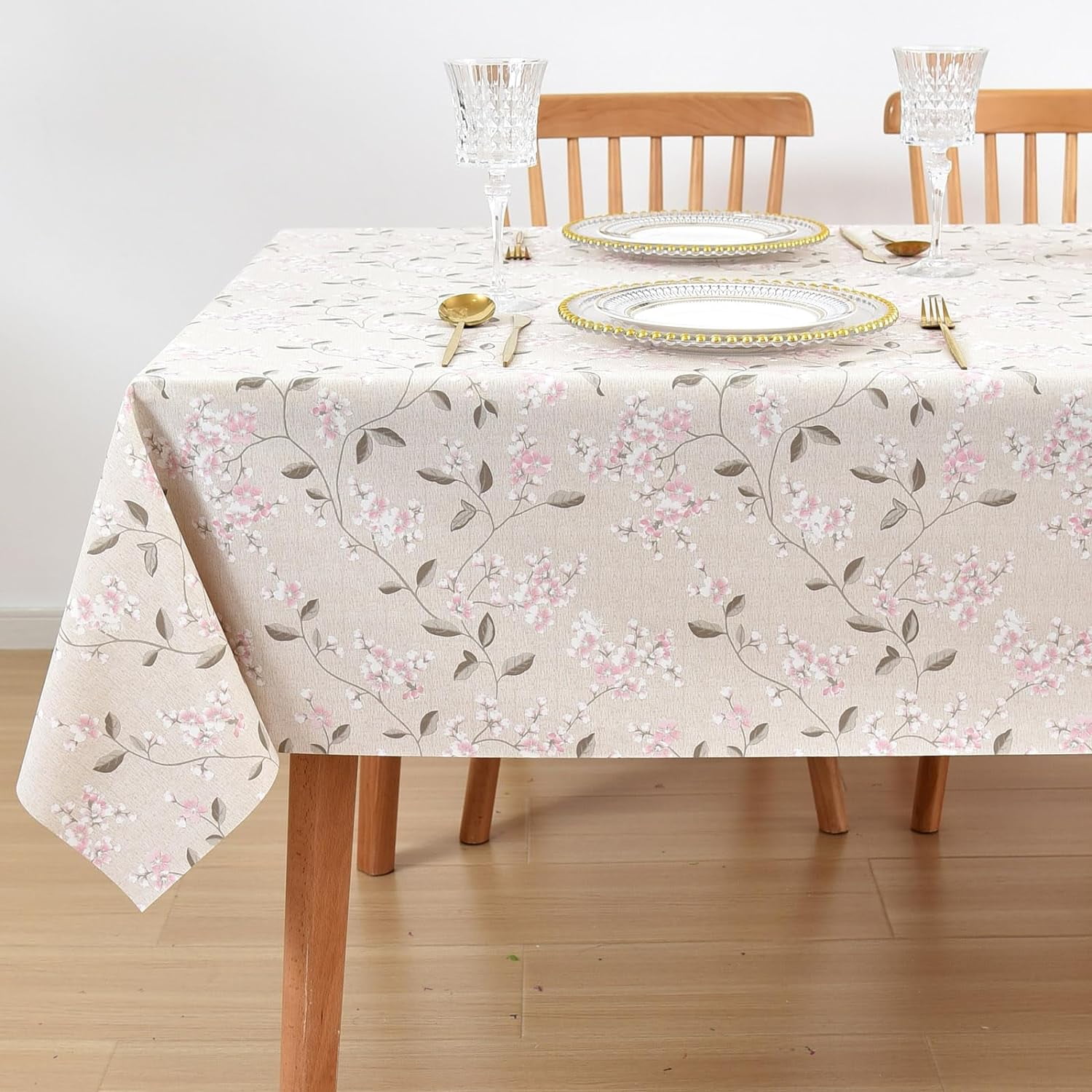 Vinyl Oilcloth Tablecloth Rectangle Spillproof Wipeable Stainproof PVC ...