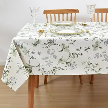Vinyl Oilcloth Tablecloth Rectangular Spillproof Waterproof Wipeable ...