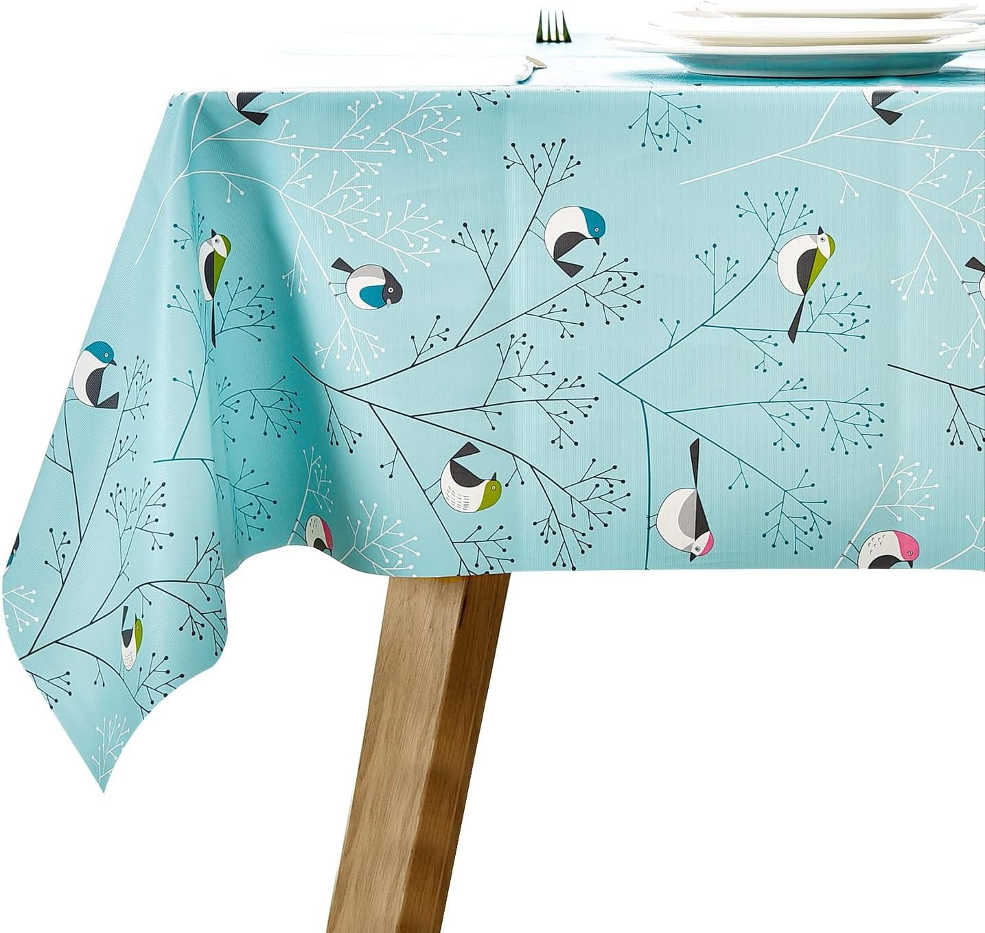 Vinyl Oilcloth Tablecloth Rectangular Spillproof Waterproof Wipeable ...