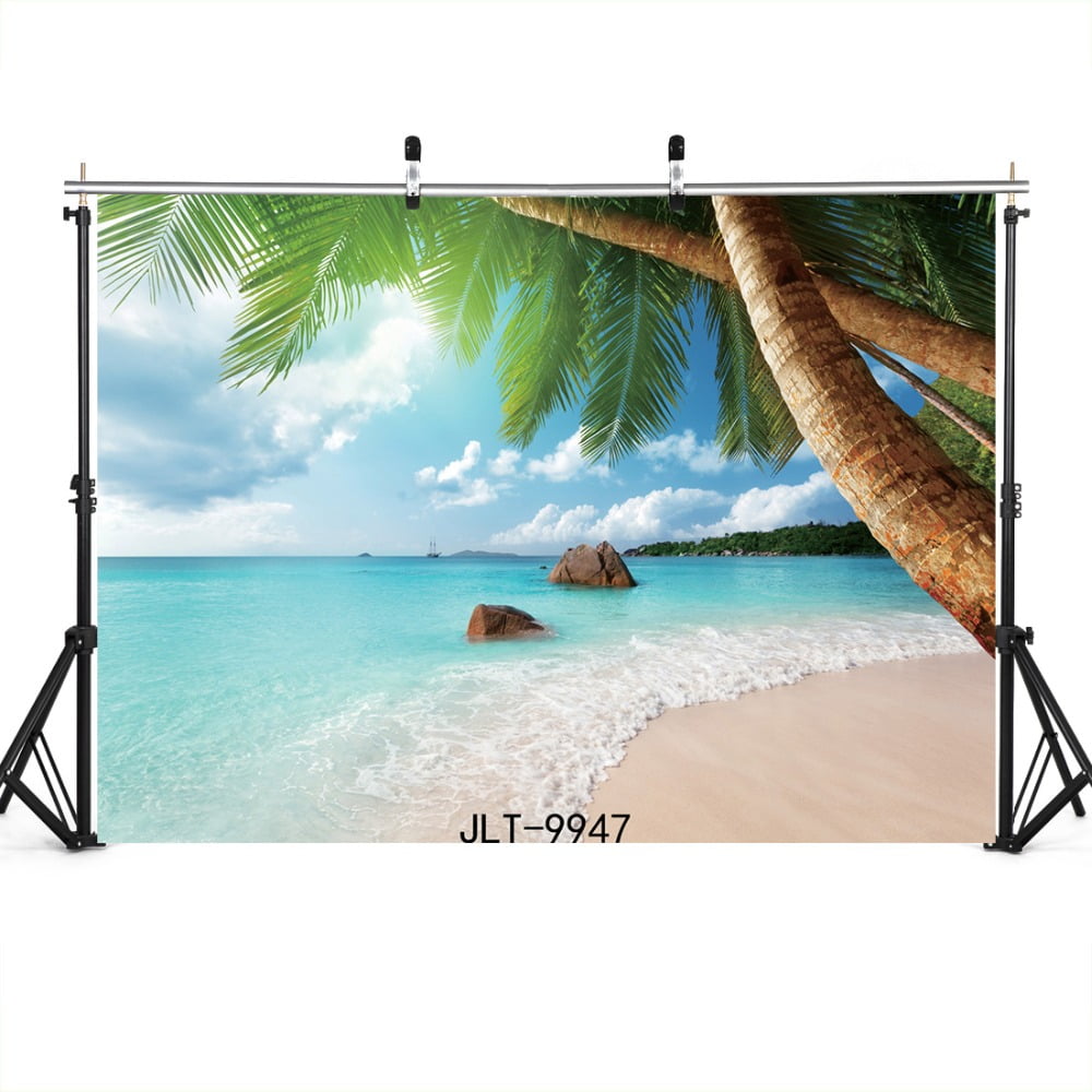 Vinyl Photography Backdrop Summer Beach Palm Tree Photo Background for ...