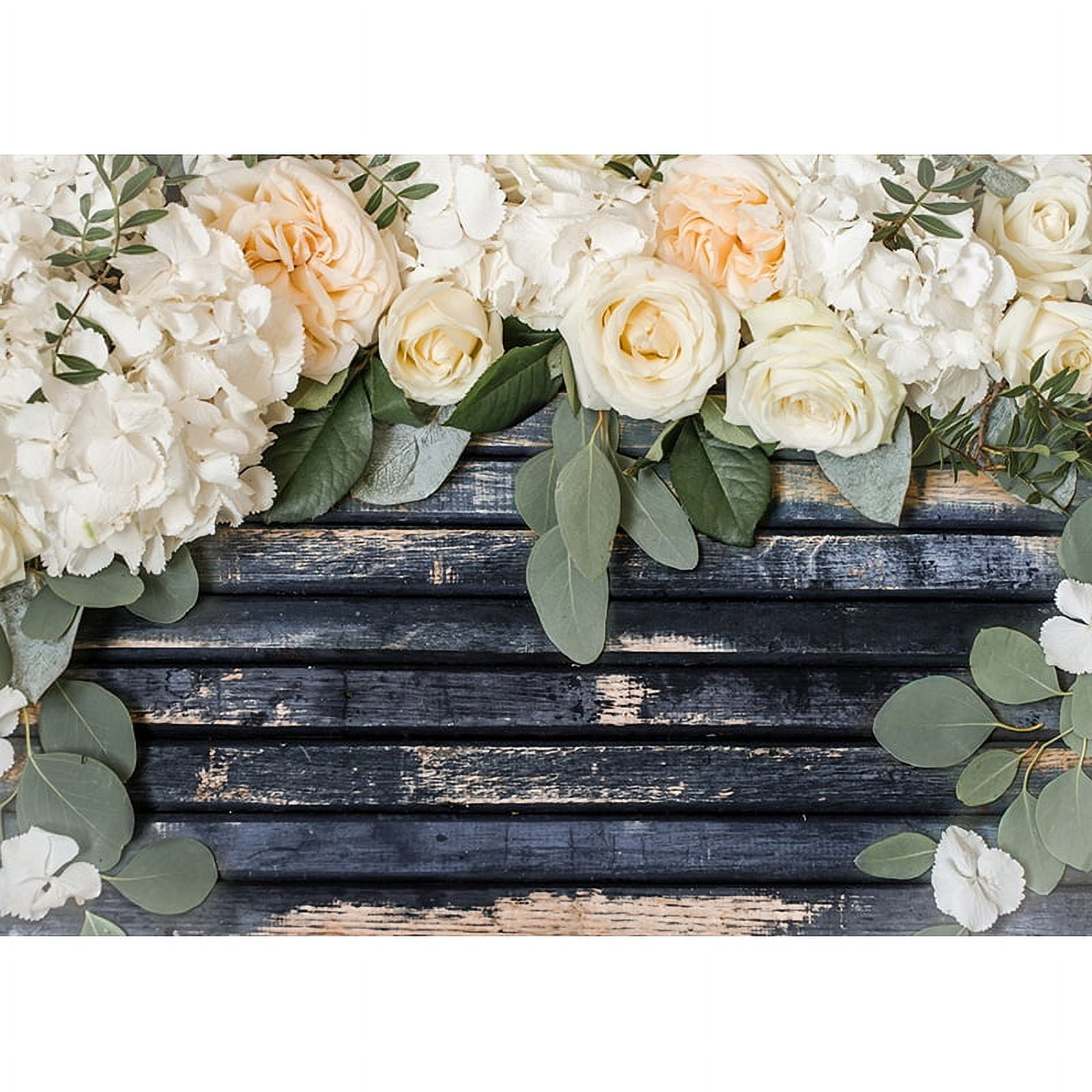 Vinyl Photography Backdrops Prop Flower Wall Wood Floor Wedding Theme ...