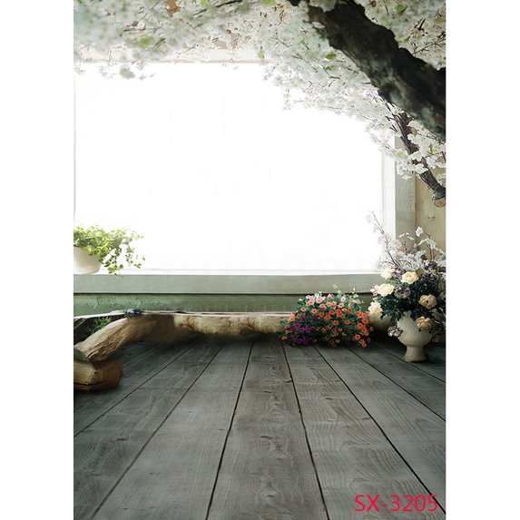 Vinyl Photography Backdrops Prop Flower Wood Floor Castle Wedding Theme ...