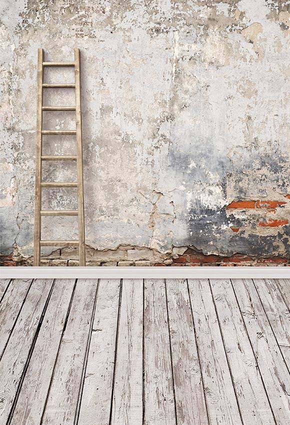 Vinyl Photography Background Brick Wall Wooden Ladder Wedding Backdrop ...