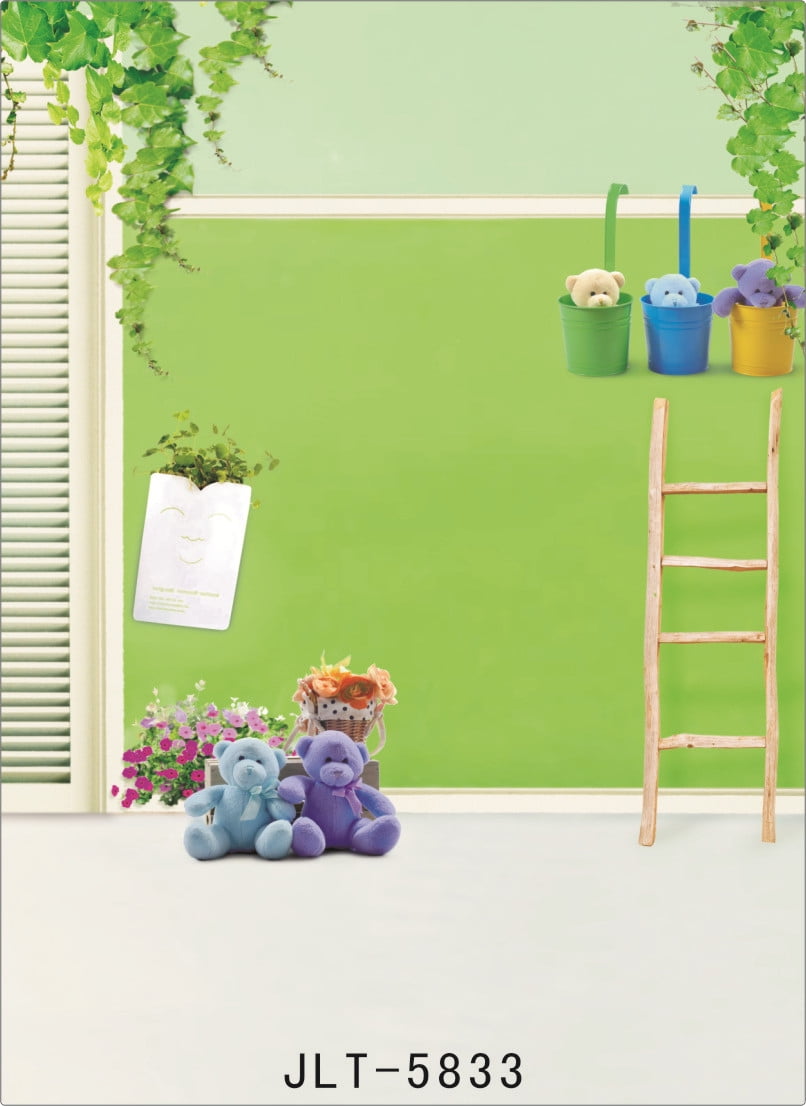 Vinyl Photography Backgrounds Indoor Room Green Wall Toys Customized ...