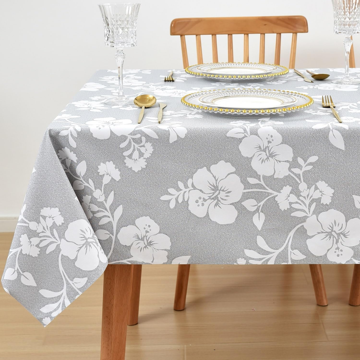 Vinyl Plastic PVC Tablecloth Waterproof Non Slip Oilcloth Rectangular ...