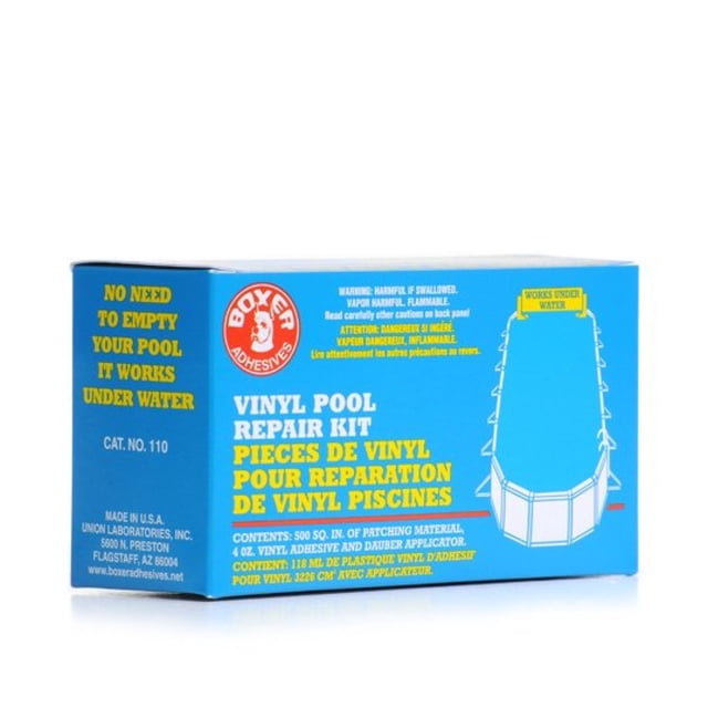 Vinyl Pool Repair Kit 4oz - Underwater Adhesive & 500 sq in Patch ...
