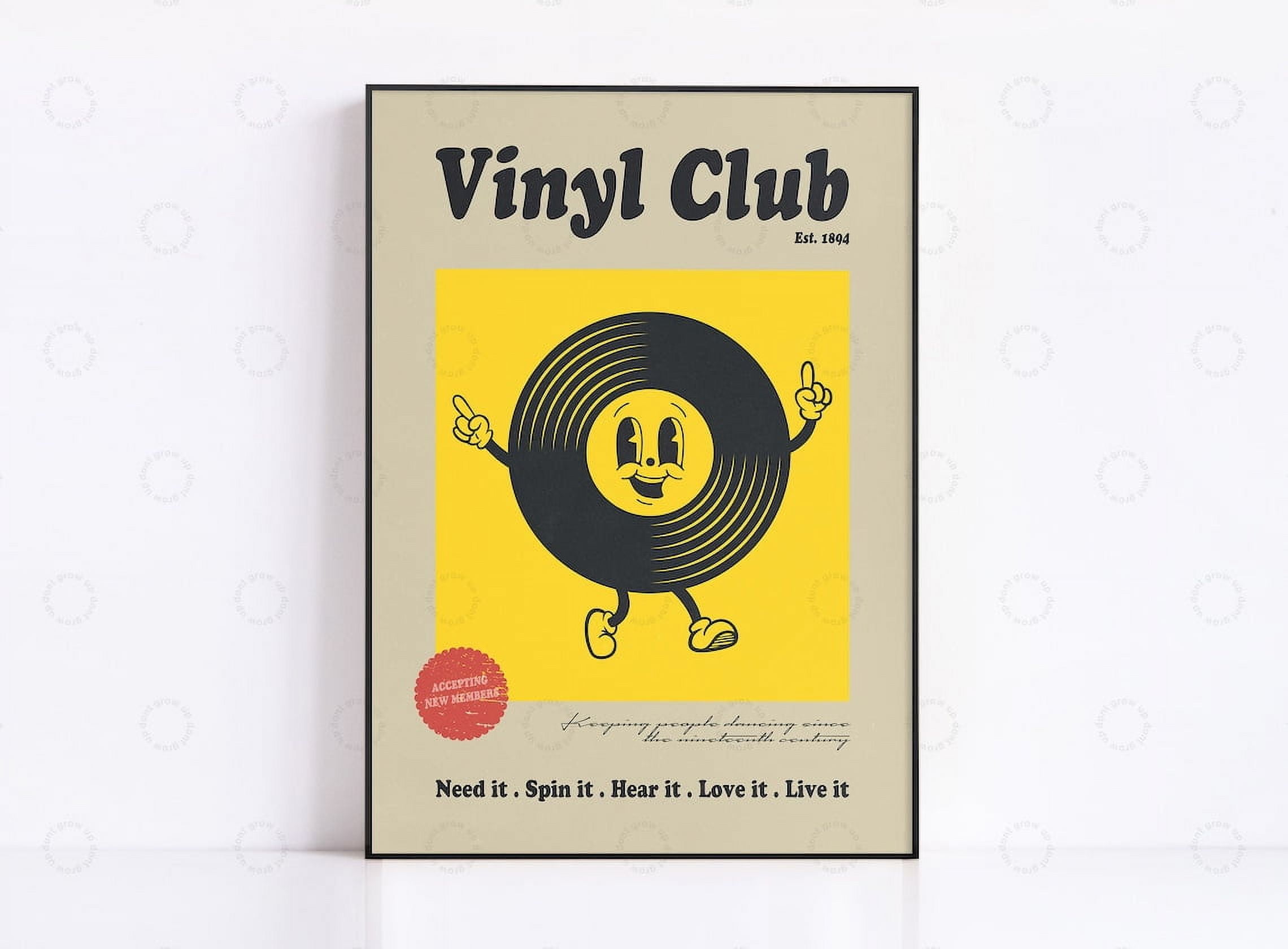 Vinyl Poster, Retro Music Poster, Vintage Print, Record Poster, Cartoon ...