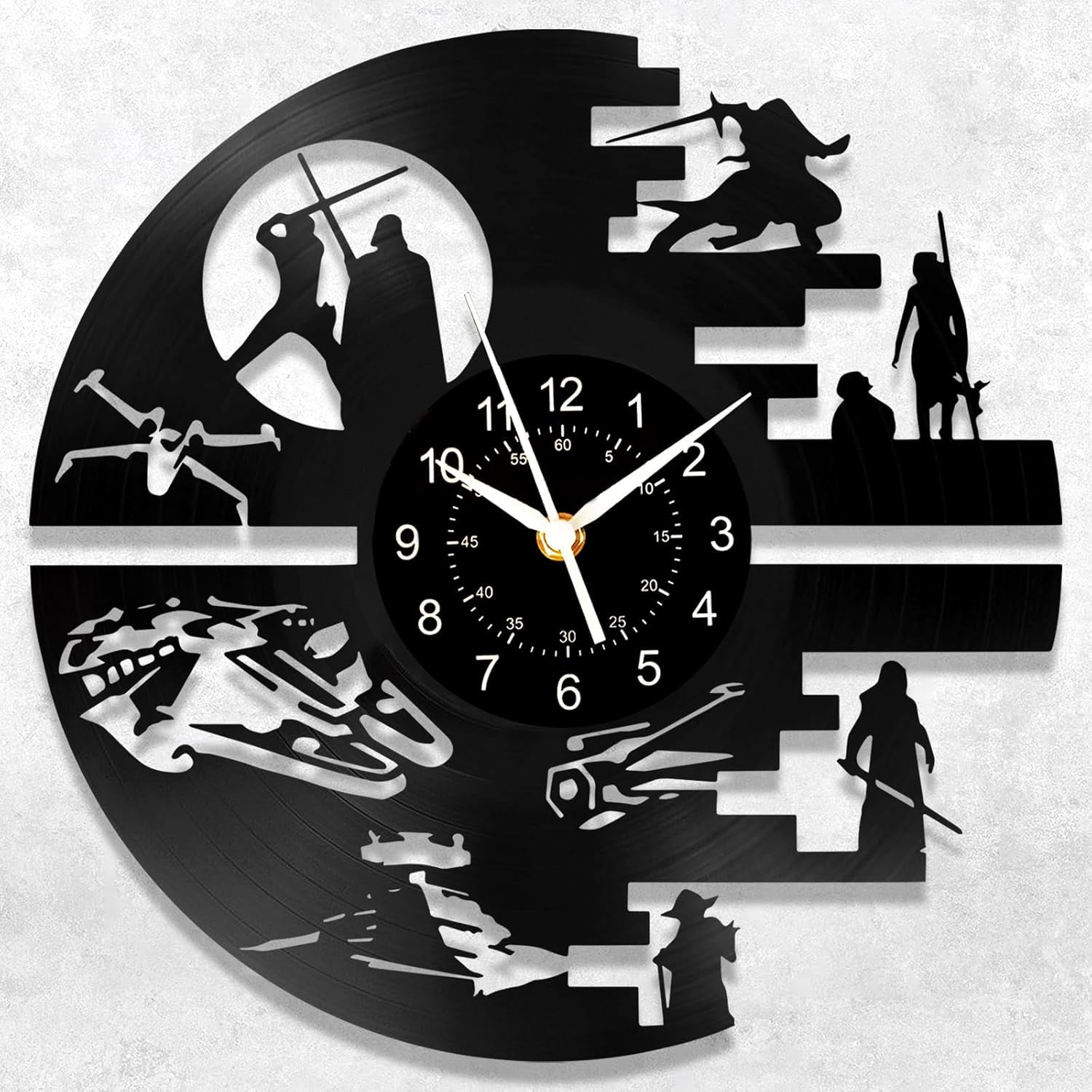 Vinyl Record Clock Star Science Fiction Film Clocks Star and Wars Art ...