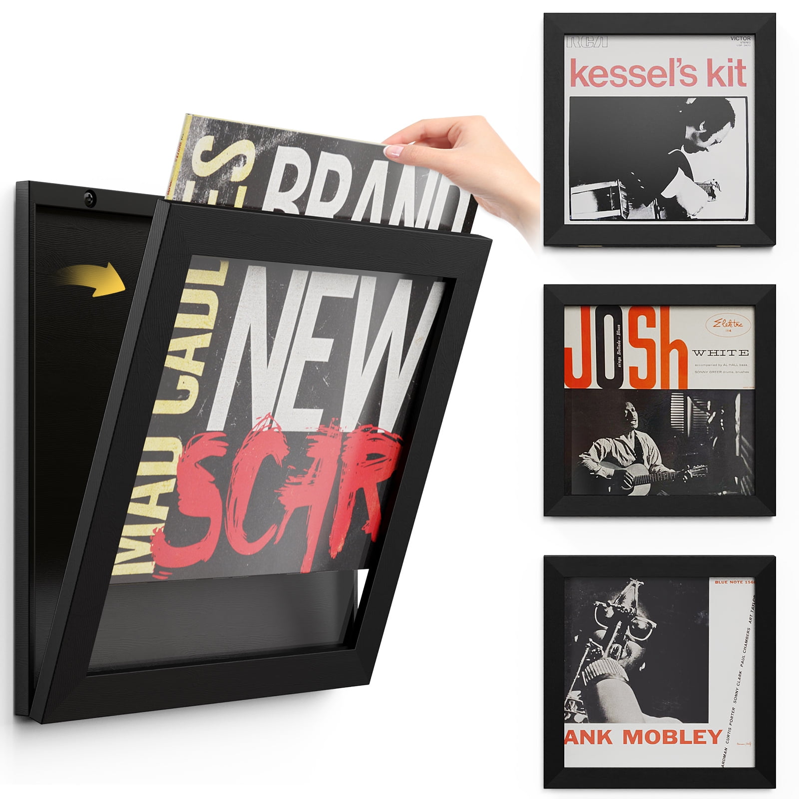 Vinyl Record Frame Wall Front Opening, 3-Pack Album Frames for Vinyl ...
