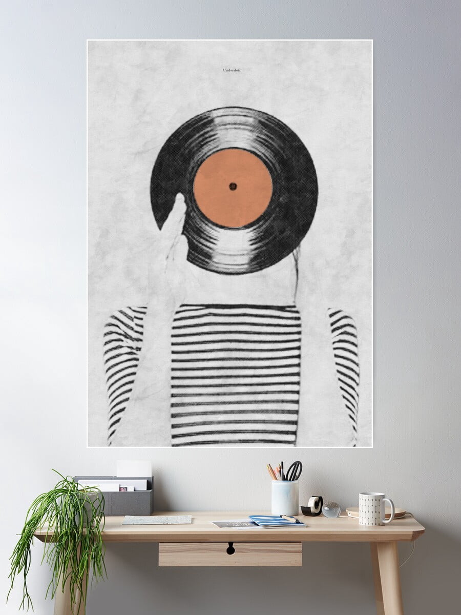 Vinyl Record Head ... Poster Wall Art, Modern Wall Decor For Living ...