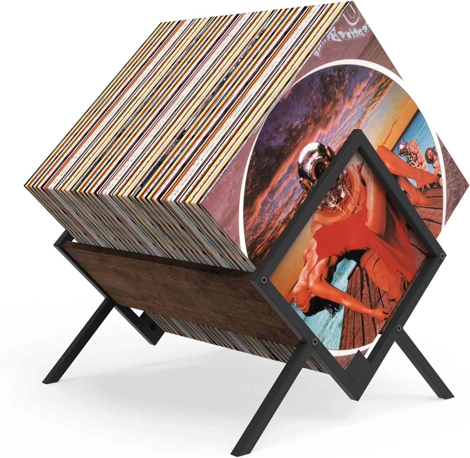 Vinyl Record Holder, 80-100 LP Vinyl Record Storage Rack, Quick ...