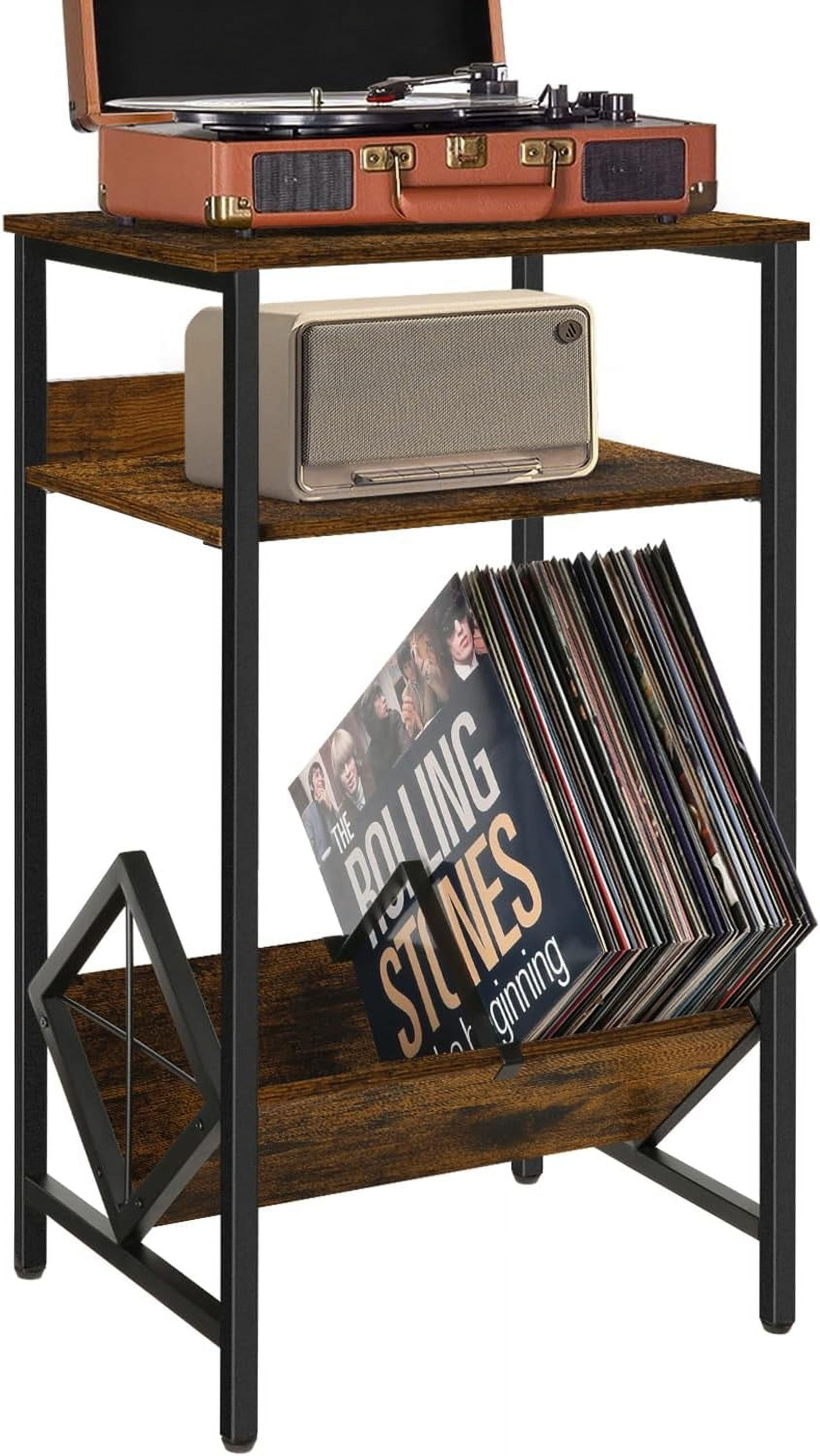 Vinyl Record Holder,Record Player Stand,End Table,Vinyl Storage Up to ...