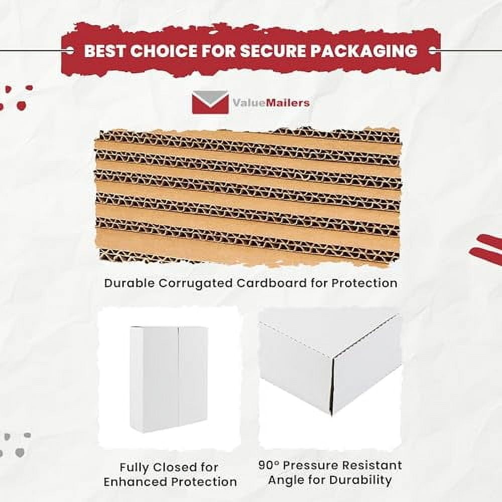 Vinyl Record Mailers (50), White, Holds 1 - 4 12" Record LPs (Cardboard ...