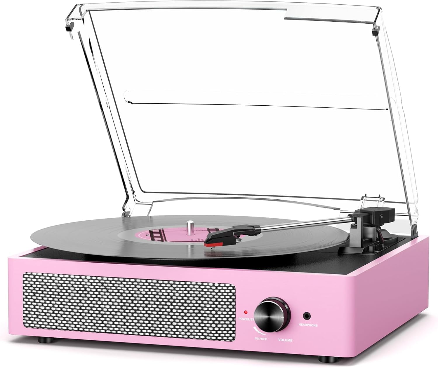 Vinyl Record Player with 2 Stereo Speakers Belt-Driven Vintage ...