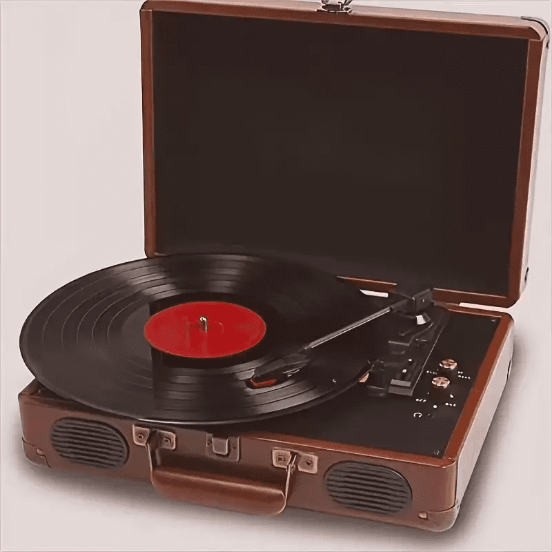 Vinyl Record Player 3-Speed Bluetooth Suitcase Portable Belt-Driven ...