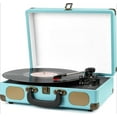 Vinyl Record Player 3-Speed Bluetooth Suitcase Portable Belt-Driven ...