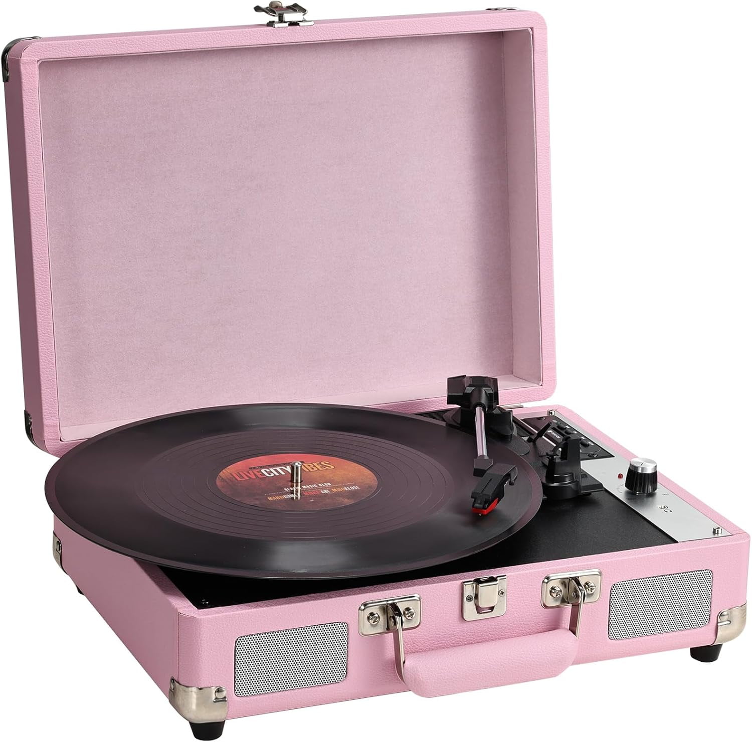 Vinyl Record Player Bluetooth USB Recording 3-Speed Turntables Built-in ...