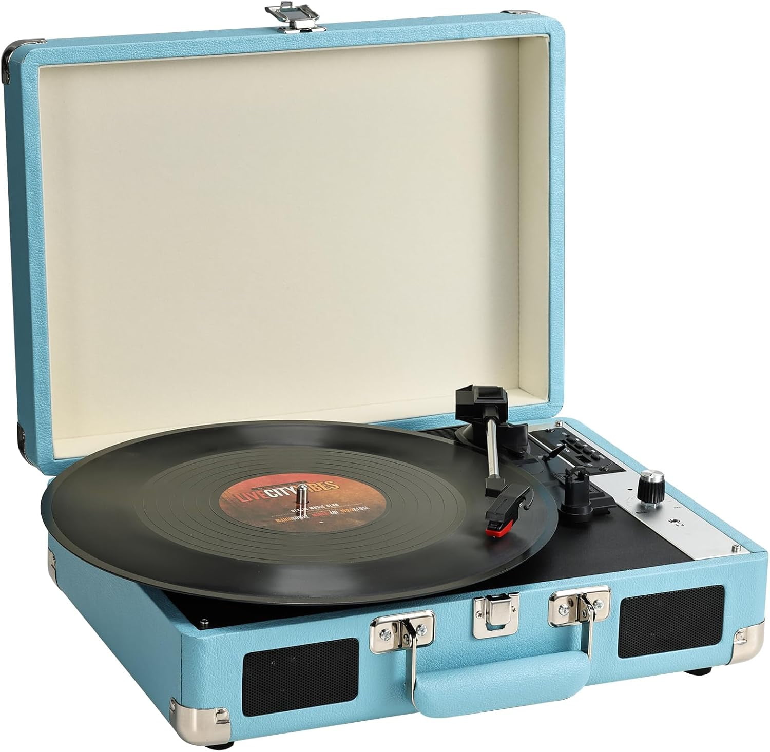 Vinyl Record Player Bluetooth USB Recording 3-Speed Turntables Built-in ...