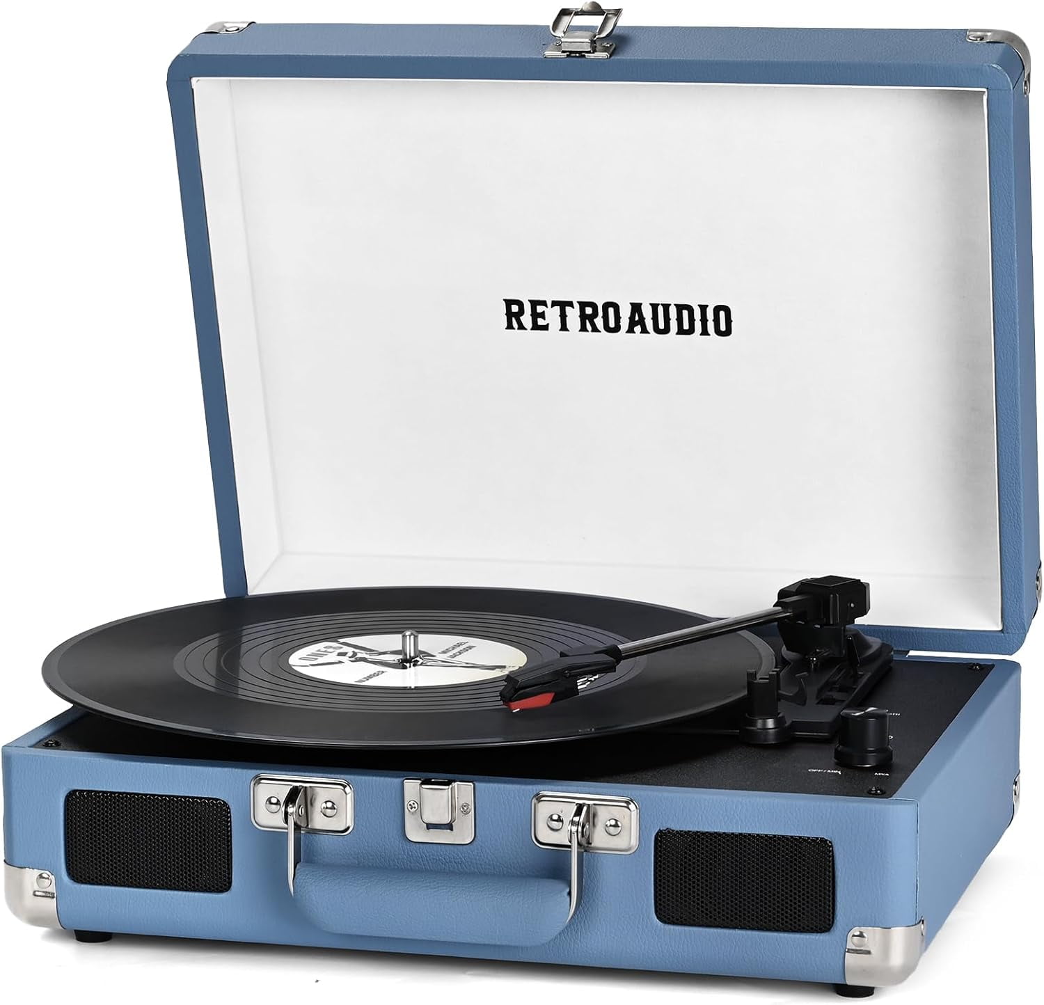 Vinyl Record Player Bluetooth Vintage Portable Suitcase Turntable with ...