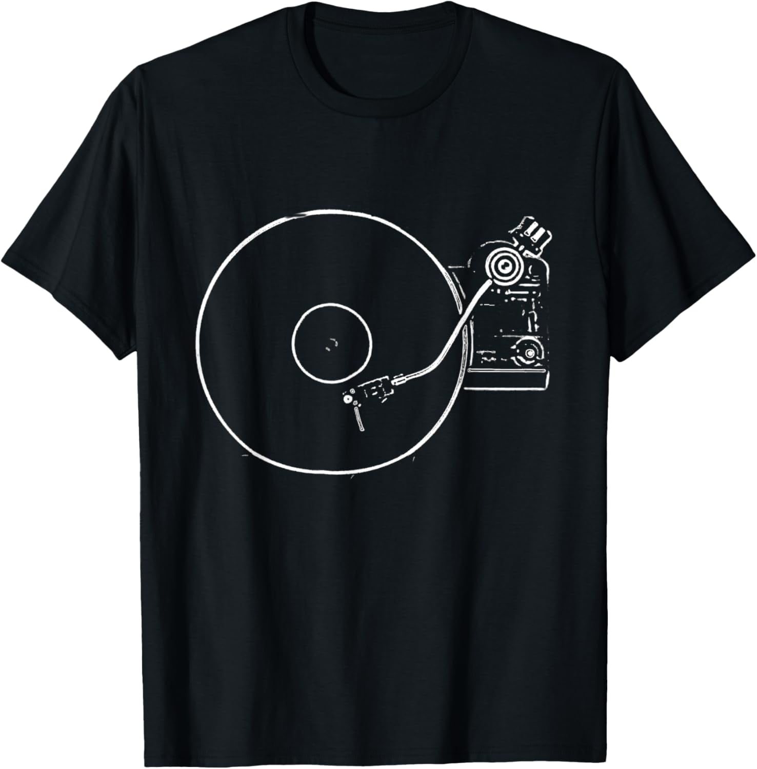 Vinyl Record Player Sketch Drawing T-Shirt - Walmart.com