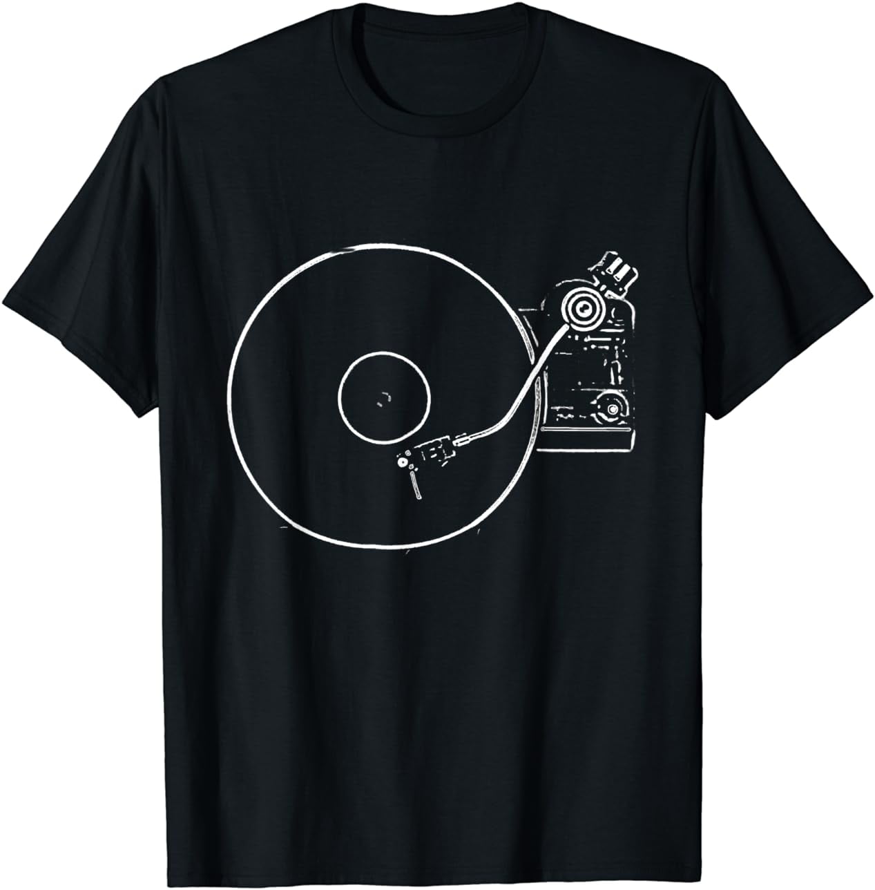 Vinyl Record Player Sketch Drawing T-shirt - Walmart.com
