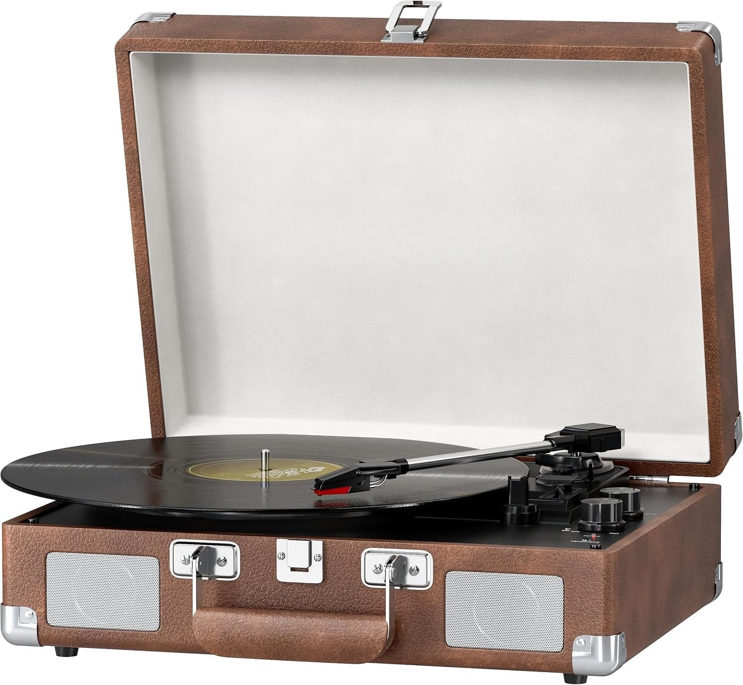 Vinyl Record Player with Speakers Vintage Bluetooth Turntable, Battery ...